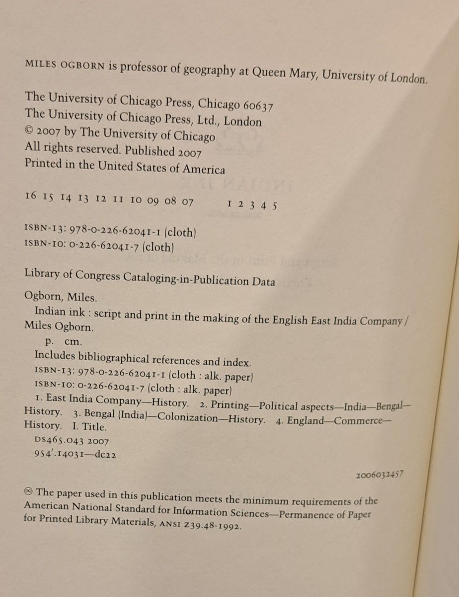 Indian Ink: Script and Print in the Making of the English East India C ...