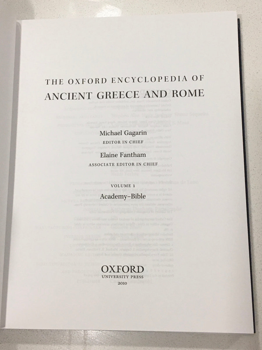 The Oxford Encyclopedia of Ancient Greece and Rome (7 Volumes ...